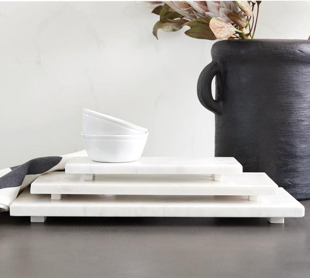 Marble Footed Tray | Bathroom Tray Decor | Avalon Willow Home